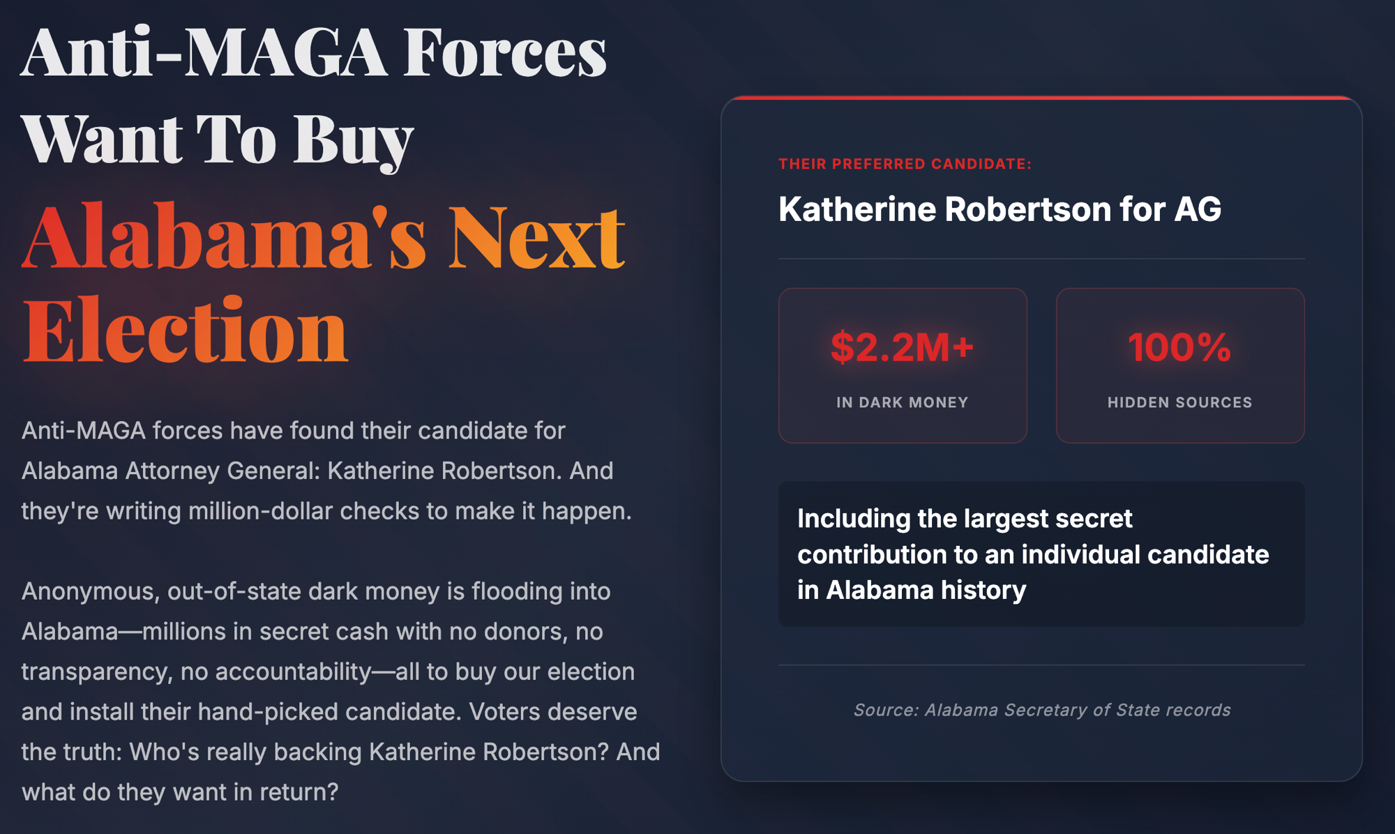 Dark Money in Alabama Politics | Who's Funding the AG Race?